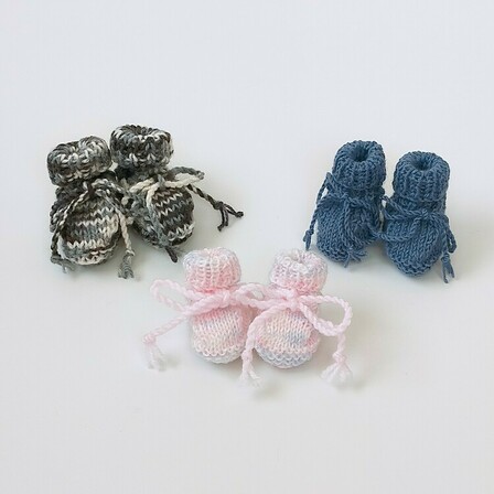 Wool Knitted Booties - Premature Sizes