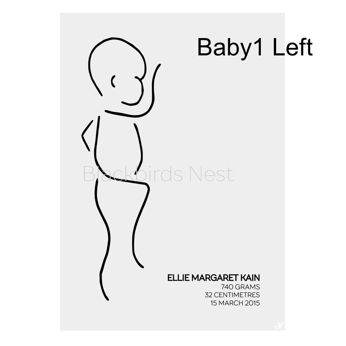 Baby Birth Print, custom made to your baby's actual length at birth