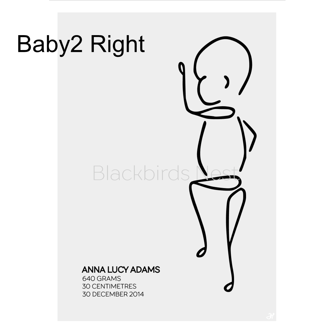 Baby Birth Print, custom made to your baby's actual length at birth